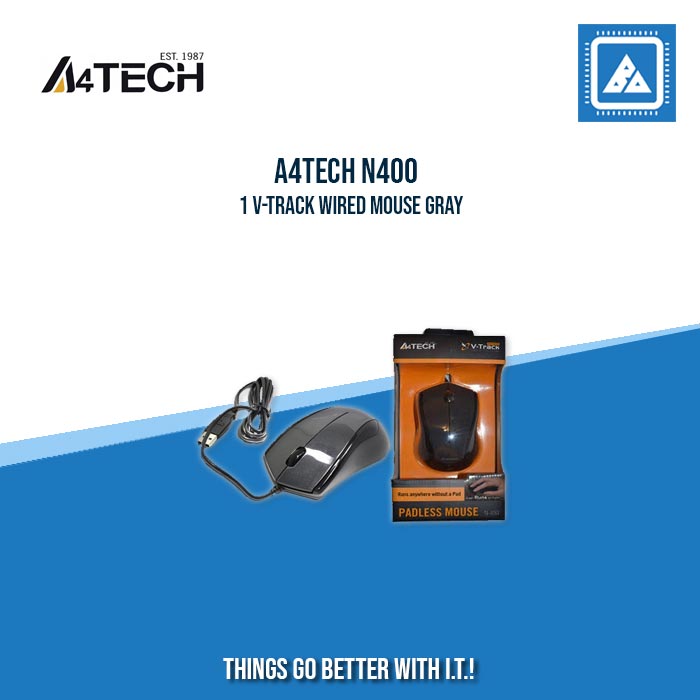 A4TECH N400-1 V-TRACK WIRED MOUSE GRAY – BlueArm Computer Store