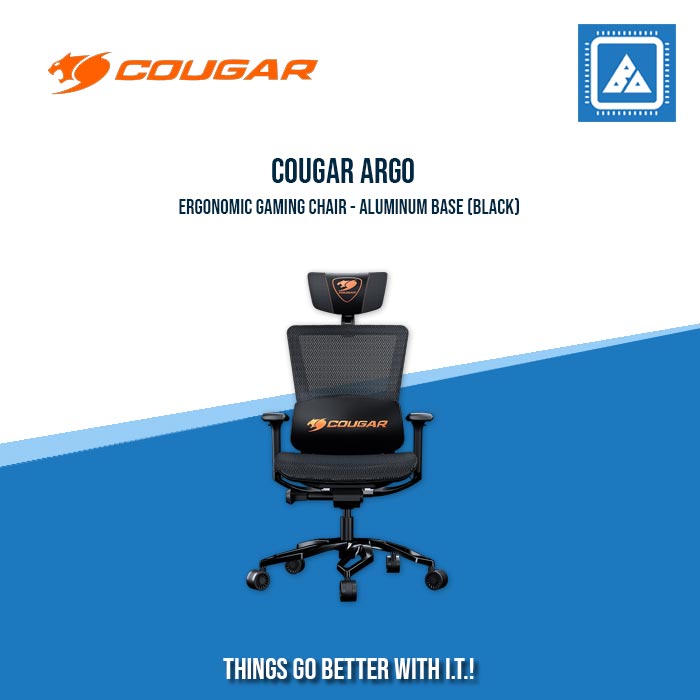 COUGAR ARGO ERGONOMIC GAMING CHAIR - ALUMINUM BASE (BLACK/BLACK ORANGE – BlueArm Computer Store