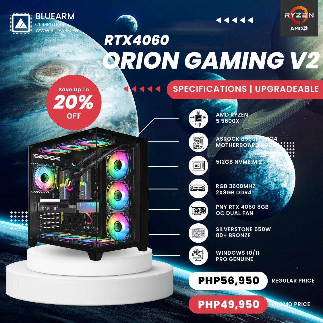 RYZEN 5 5600X ORION GAMING BUILD V2 – BlueArm Computer Store