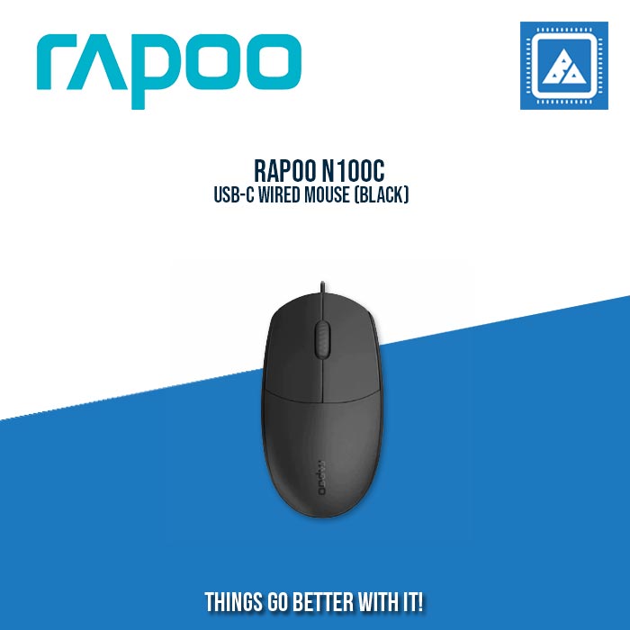 RAPOO N100C USB-C WIRED MOUSE (BLACK) – BlueArm Computer Store