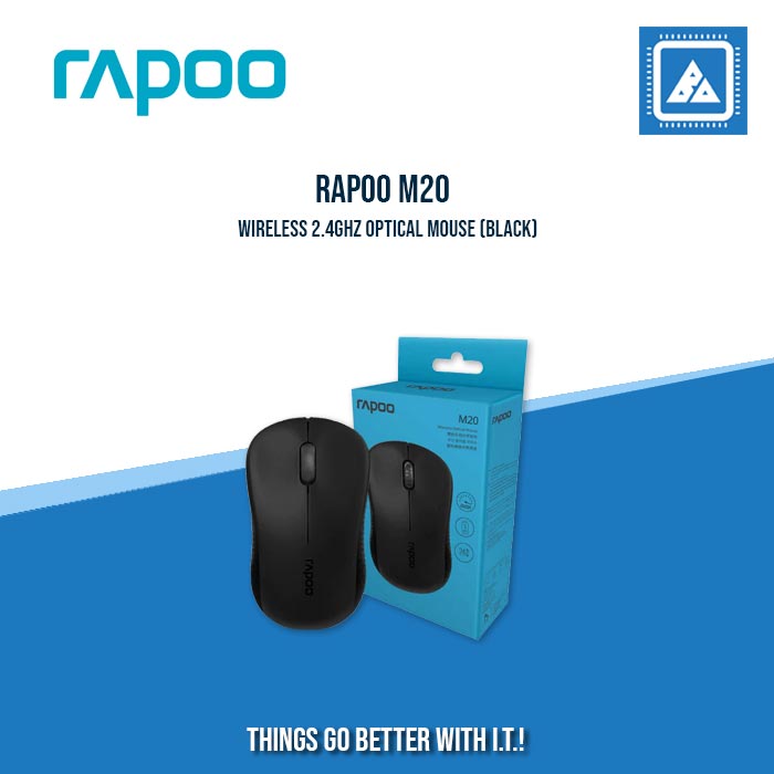 RAPOO M20 WIRELESS 2.4GHZ OPTICAL MOUSE (BLACK) – BlueArm Computer Store