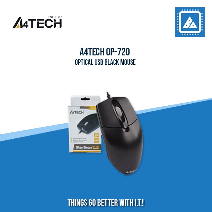 A4TECH OP-720 OPTICAL USB BLACK MOUSE – BlueArm Computer Store