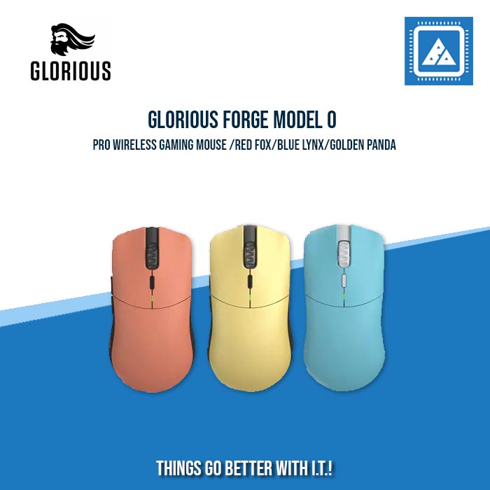 GLORIOUS FORGE MODEL O PRO WIRELESS GAMING MOUSE/BLUE LYNX/GOLDEN PAND ...