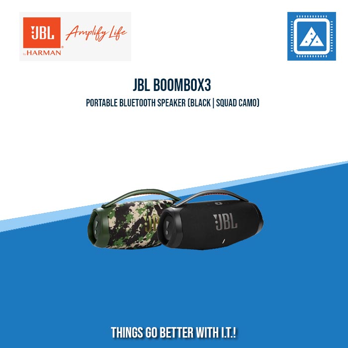 JBL BOOMBOX3 PORTABLE BLUETOOTH SPEAKER (BLACK|SQUAD CAMO) – BlueArm ...