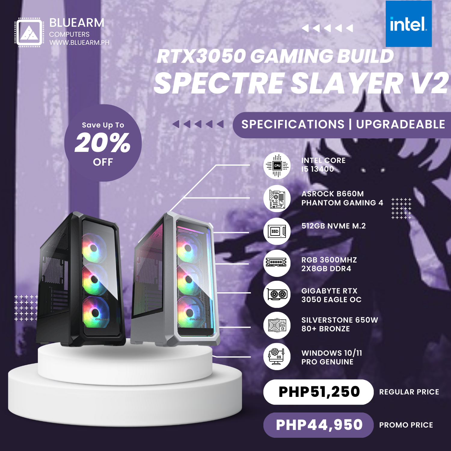 INTEL CORE I5-13400 SPECTRE SLAYER GAMING BUILD V2 – BlueArm Computer Store