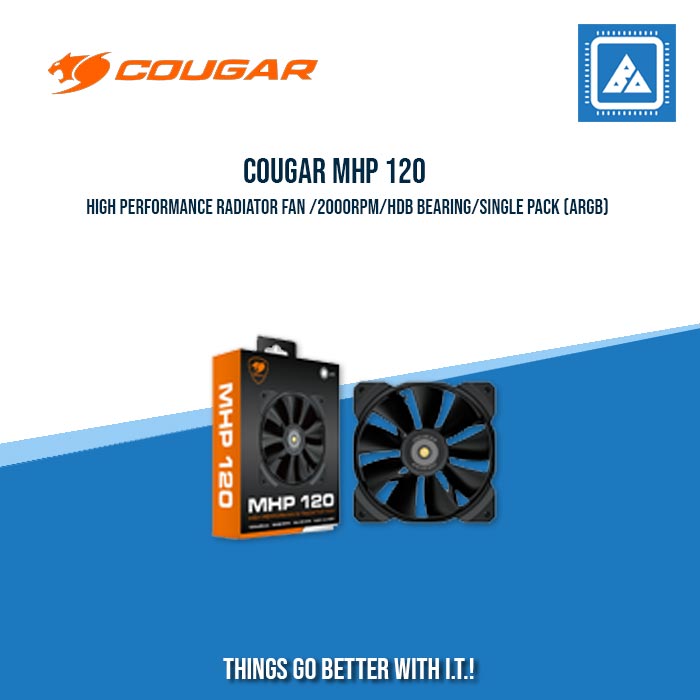 COUGAR MHP 120 HIGH PERFORMANCE RADIATOR FAN /2000RPM/HDB BEARING/SING ...