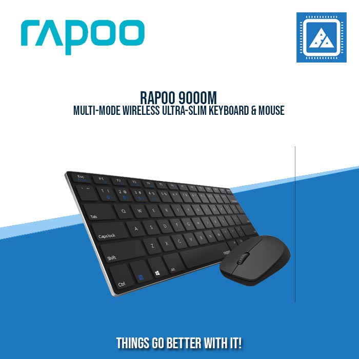 RAPOO 9000M MULTI-MODE WIRELESS ULTRA-SLIM KEYBOARD & MOUSE (BLACK ...