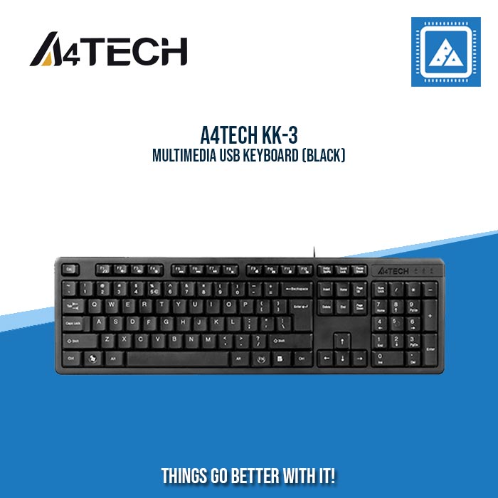 A4TECH KK-3 MULTIMEDIA USB KEYBOARD (BLACK) – BlueArm Computer Store