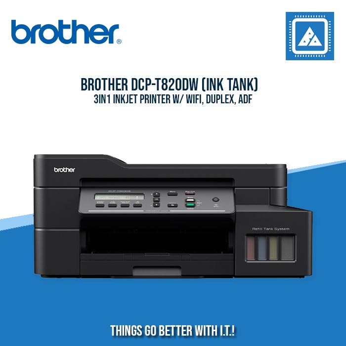 BROTHER DCP-T820DW (INK TANK) 3IN1 INKJET PRINTER W/ WIFI, DUPLEX, ADF ...