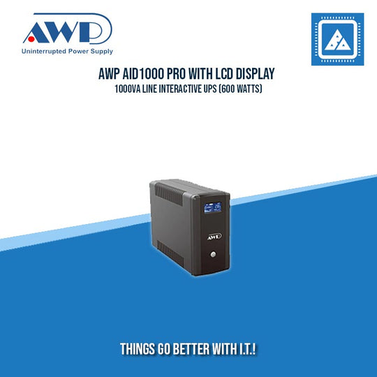 AWP AID1000 PRO WITH LCD DISPLAY 1000VA LINE INTERACTIVE UPS (600 WATT ...