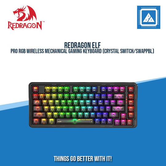 REDRAGON ELF PRO RGB WIRELESS MECHANICAL GAMING KEYBOARD (CRYSTAL SWIT ...