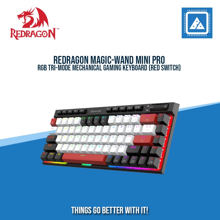 REDRAGON MAGIC-WAND MINI PRO RGB TRI-MODE MECHANICAL GAMING KEYBOARD ...