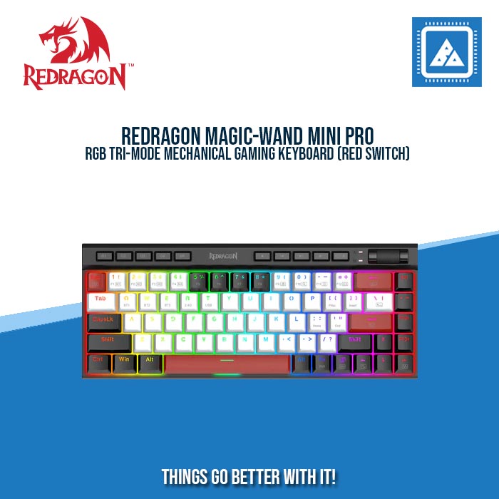 REDRAGON MAGIC-WAND MINI PRO RGB TRI-MODE MECHANICAL GAMING KEYBOARD ...
