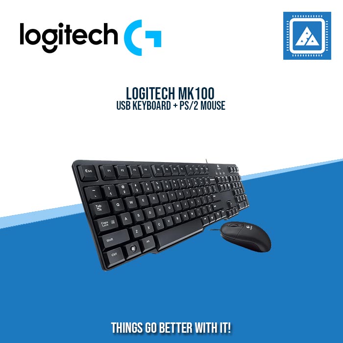 LOGITECH MK100 USB KEYBOARD + PS/2 MOUSE – BlueArm Computer Store