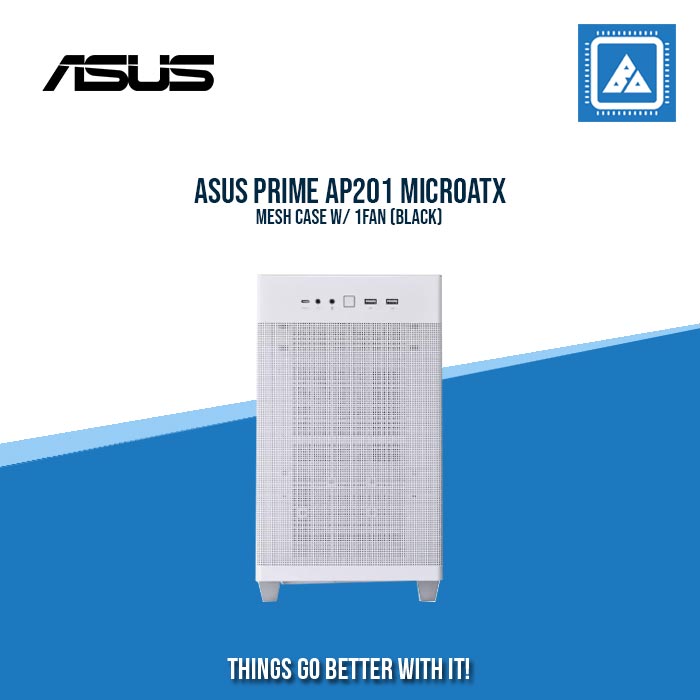 ASUS PRIME AP201 TEMPERED GLASS MICROATX CASE W/ 1FAN (WHITE) – BlueArm ...