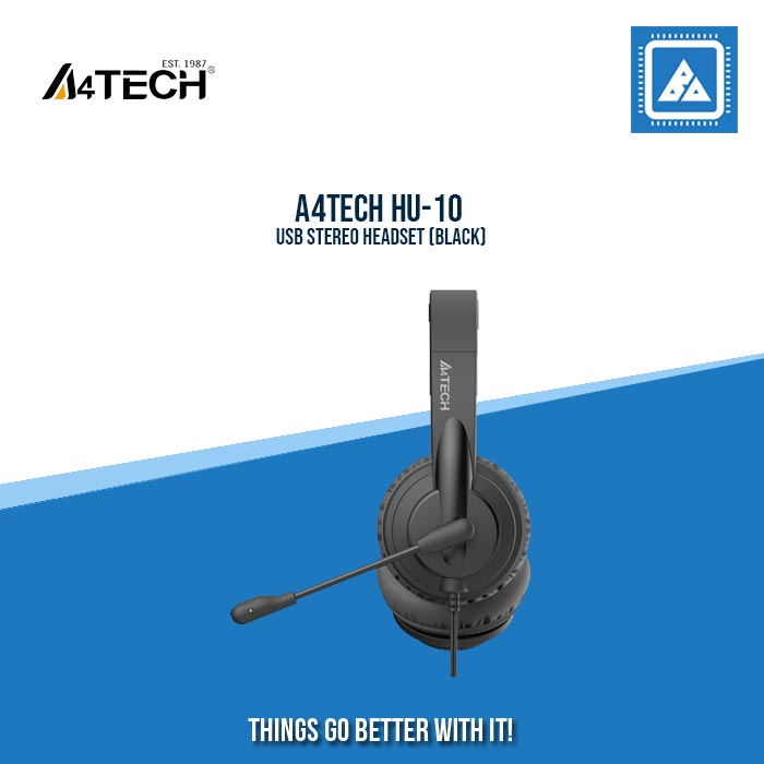 A4TECH HU-10 USB STEREO HEADSET (BLACK) – BlueArm Computer Store