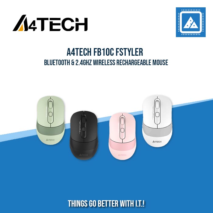 A4TECH FB10C FSTYLER BLUETOOTH & 2.4GHZ WIRELESS RECHARGEABLE MOUSE ...