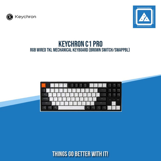 KEYCHRON C1 PRO RGB WIRED TKL MECHANICAL KEYBOARD (BROWN SWITCH/SWAPPB ...