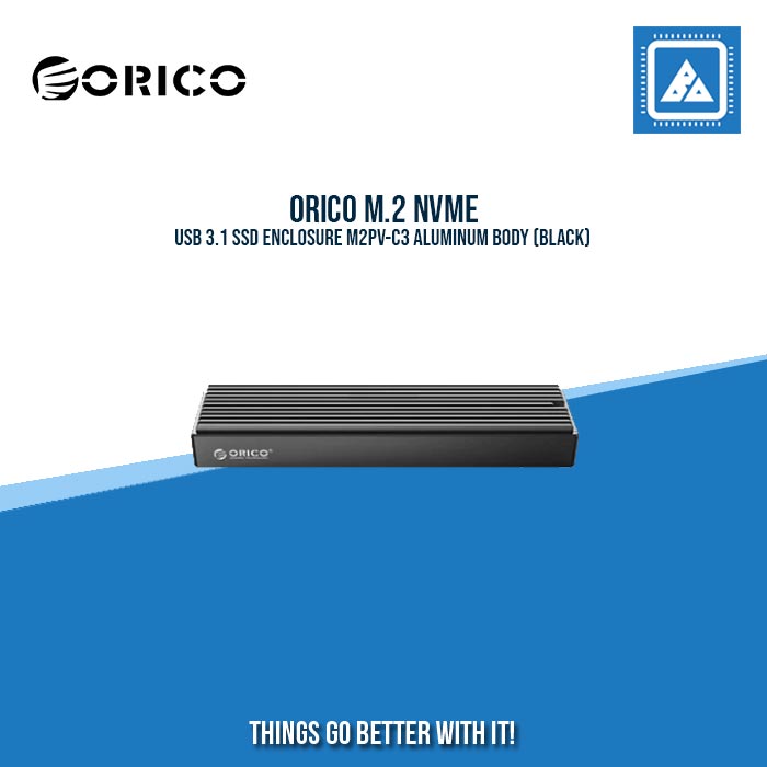 ORICO M.2 NVME USB 3.1 SSD ENCLOSURE M2PV-C3 ALUMINUM BODY (BLACK ...