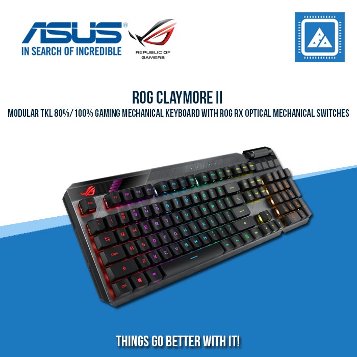 ASUS ROG CLAYMORE II RGB MECHANICAL WIRED/WRLSS GAMING KB W/ DETACHABL ...