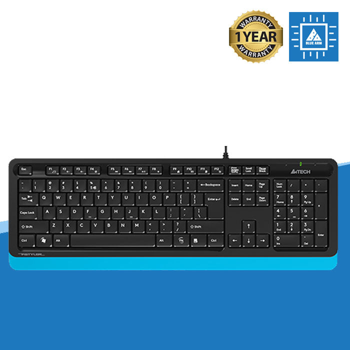 A4TECH FK10 FSTYLER SLEEK MULTIMEDIA COMFORT WIRED KEYBOARD (BLUE ...