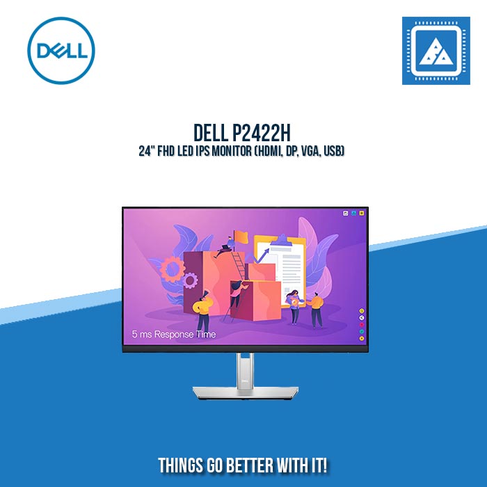 DELL P2422H 24" FHD LED IPS MONITOR (HDMI, DP, VGA, USB) – BlueArm ...