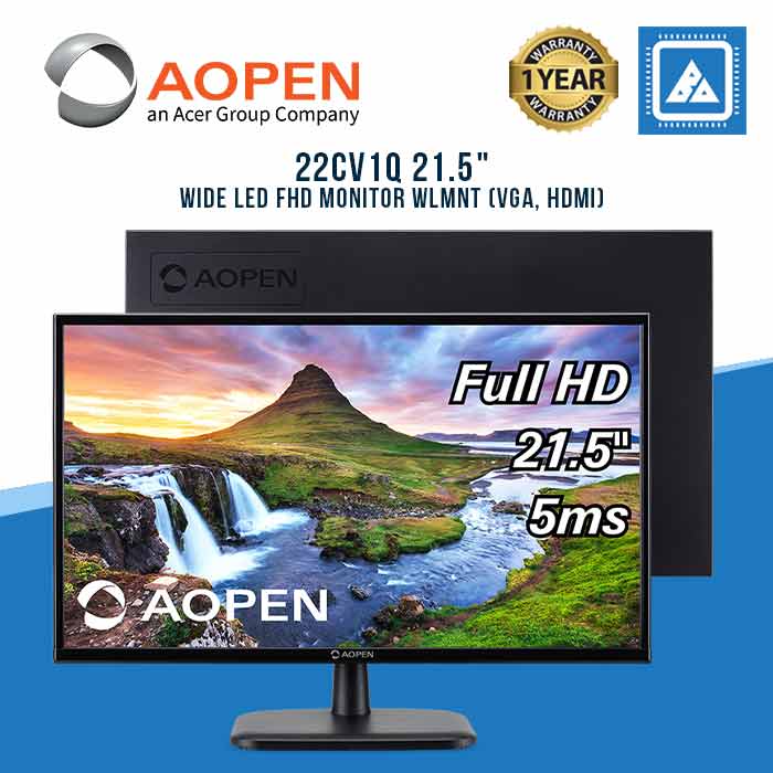 AOPEN 22CV1Q 21.5" WIDE LED FHD MONITOR WLMNT (VGA, HDMI) – BlueArm ...