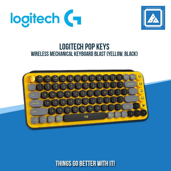 LOGITECH POP KEYS WIRELESS MECHANICAL KEYBOARD BLAST (YELLOW, BLACK ...