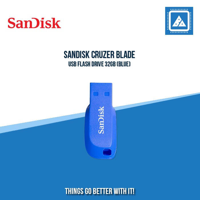 SANDISK CRUZER BLADE USB FLASH DRIVE 32GB (BLUE) – BlueArm Computer Store