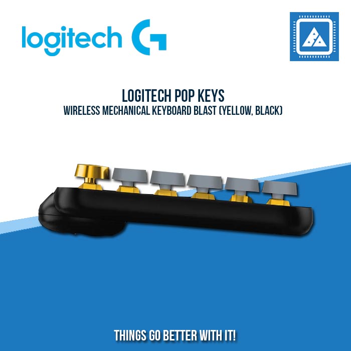LOGITECH POP KEYS WIRELESS MECHANICAL KEYBOARD BLAST (YELLOW, BLACK ...