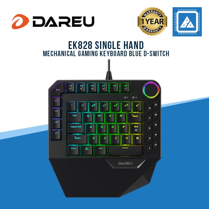 DAREU EK828 One-Handed Blue D-switch Mechanical Keyboard – BlueArm ...