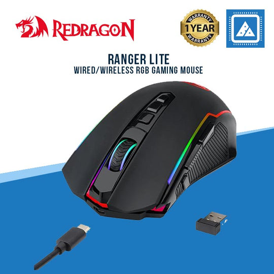 REDRAGON RANGER LITE WIRED/WIRELESS RGB GAMING MOUSE – BlueArm Computer ...