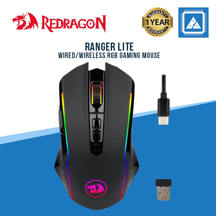 REDRAGON RANGER LITE WIRED/WIRELESS RGB GAMING MOUSE – BlueArm Computer ...