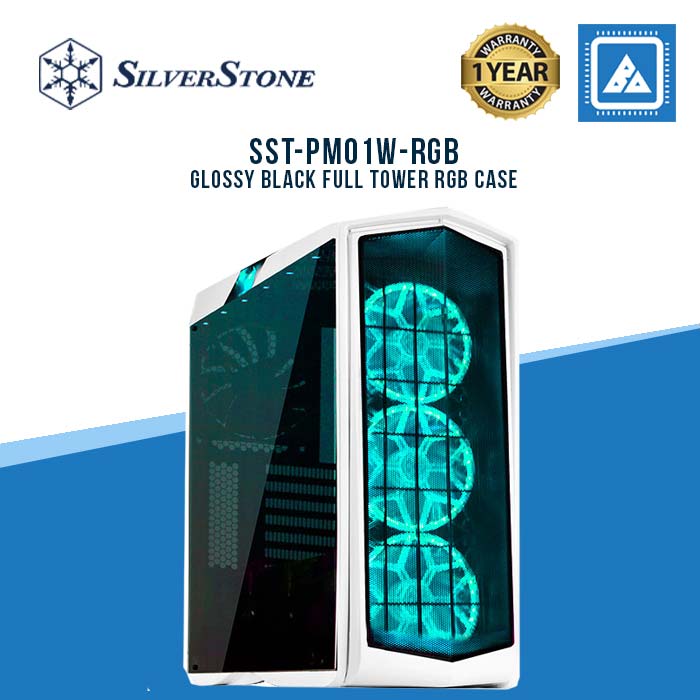 SilverStone Primera 01 Glossy White Full Tower Case with 3x140mm RGB F ...