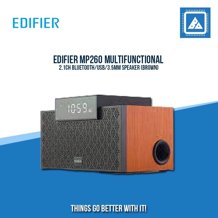 EDIFIER MP260 MULTIFUNCTIONAL 2.1CH BLUETOOTH/USB/3.5MM SPEAKER (BROWN ...