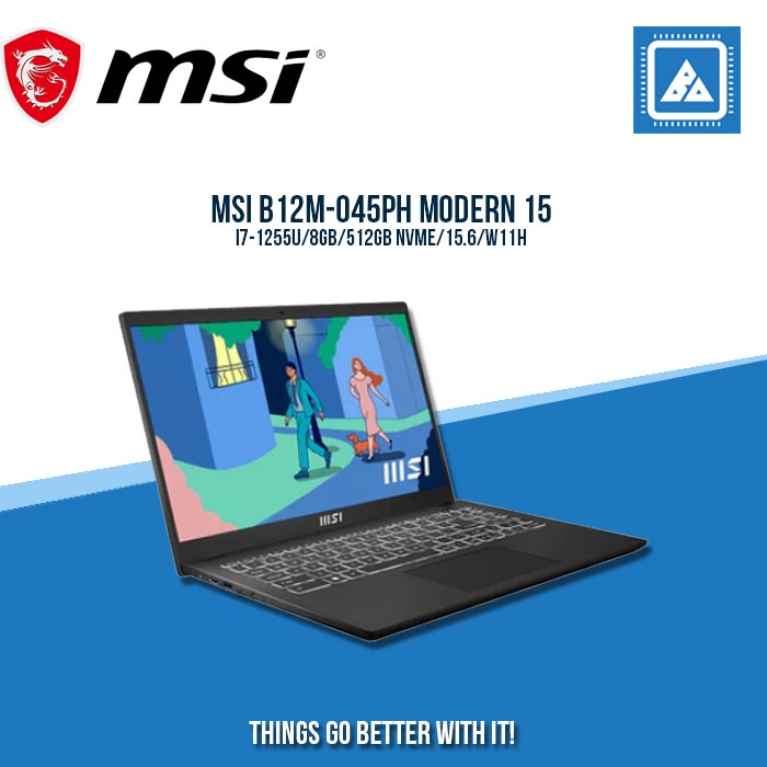 MSI B12M-045PH MODERN 15 I7-1255U/8GB/512GB NVME | BEST FOR STUDENTS A ...