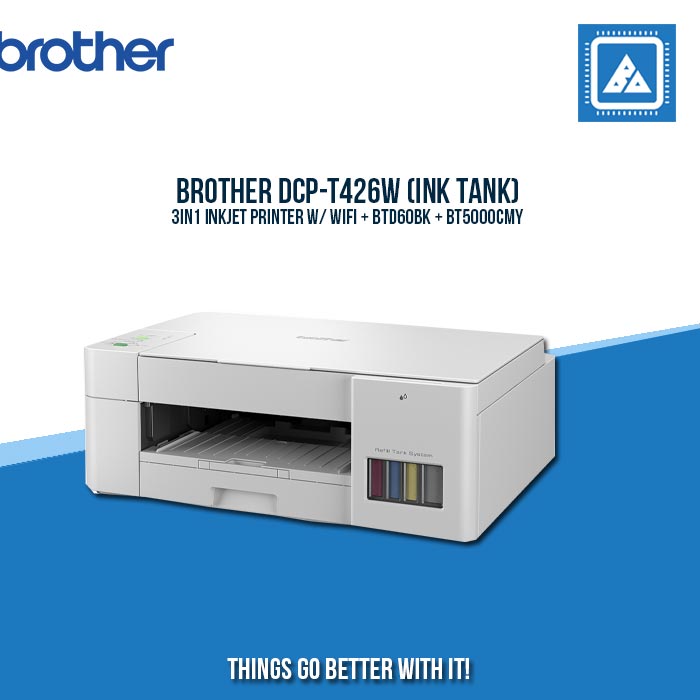 BROTHER DCP-T426W (INK TANK) 3IN1 INKJET PRINTER W/ WIFI + BTD60BK + B ...